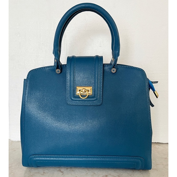 Carlo Pazolini | Bags | Carlo Pazolini Blue Saffiano Leather Bag With ...